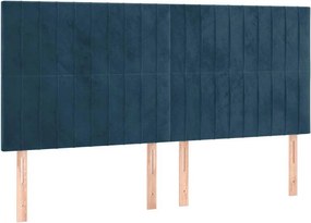 Box spring postel s matrací tmavě modrá 160x200 cm samet 3137975