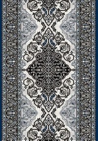 Běhoun vlněný Agnella Isfahan Leyla Granat modrý Šíře: 100 cm