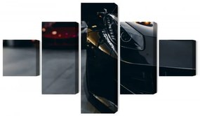Vícedílný obraz Přední Část Černého Sportovního Vozu Nedostatek Nedostatek Plátno Canvas 150x90