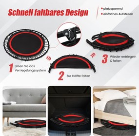 Costway Mini trampolína φ101 cm Fitmess trampolína s výškově nastavitelným