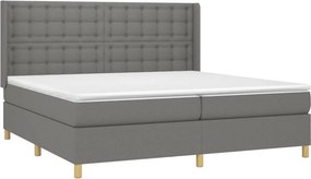 Box spring postel s matrací tmavě šedá 200x200 cm textil 3132338