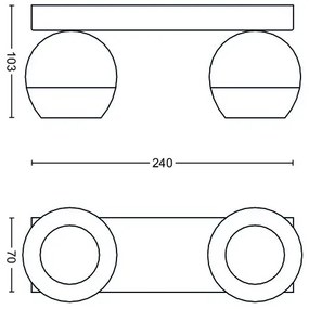 Hue White Ambiance Bodové svítidlo Philips Buckram GU10 50472/31/P7 bílé