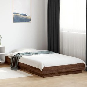 Rám postele s LED osvětlením hnědý dub 75 x 190 cm kompozit 3281160