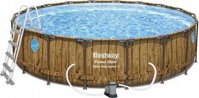 Bestway Bazén Power Steel Wood Swim Vista 549x122 cm s příslušenstvím 56977