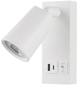 LED Nástěnné bodové svítidlo s USB CHARGE LED/5W/230V bílá
