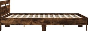 Rám postele s čelem kouřový dub 180 x 200 cm kompozitní dřevo 3207403