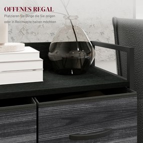 HOMCOM komoda, sideboard, 4 látkové zásuvky, průmyslový design, 60x29x85 cm, černá