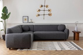 Designová rohová sedačka Jamiya 280 cm tmavě šedá - levá