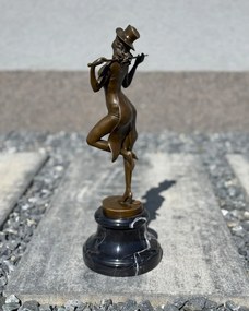 Bronzová socha kabaretní tanečnice – elegantní burleskní figurka