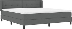 Postel s boxspringem s čelo Tmavě šedá 200 x 180 cm textil 3341119