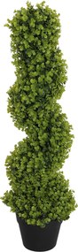 HOMCOM Umělá spirálová eukalyptová rostlina s květináčem, odolná proti UV záření, dekorace do interiéru a exteriéru, výška 90 cm, zelená