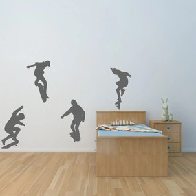 Samolepka na zeď - Skateboardista SET (Výška skateboardisty cca 38 cm) - PopyDesign
