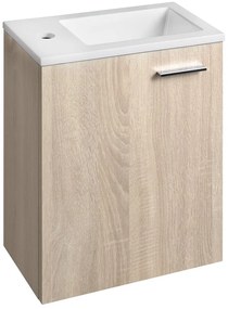 Aqualine Aqualine, ZOJA skříňka s keramickým umyvadlem 40x22 cm, dub platin, 51049DP-01