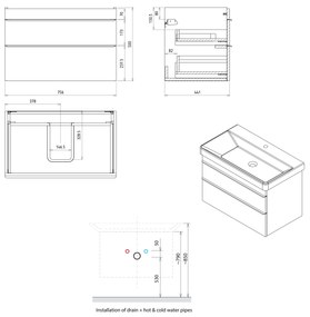 Sapho Koupelnový set SITIA 80, bílá mat KSET-033