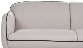 Čalouněná sedací souprava s taburetem 3místná světle šedá TONSBERG Beliani