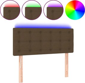 Čelo postele s LED tmavě hnědé 100x5x78/88 cm textil 3122039