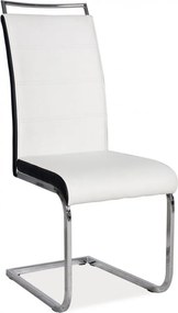 Nábytkáři ORFA H-441 (H441B) jídelní židle eko kůže bílá / lem černá/chrom-kolekce (S) (K150-E)