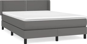 Box spring postel s matrací šedá 140 x 190 cm umělá kůže 3130719