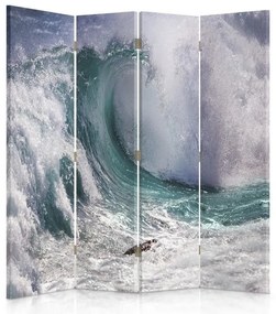 Ozdobný paraván Vlny moře - 145x170 cm, čtyřdílný, klasický paraván
