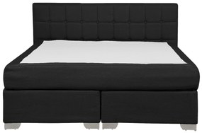 Černá čalouněná kontinentální postel 140x200 cm ADMIRAL Beliani