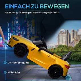 Dětské elektroauto AIYAPLAY 12V s dálkovým ovládáním 2.4G, zavěšením, měkkým startem, MP3, USB, LED světly, klaksonem, rychlostí 3-5 km/h, pro děti 3…