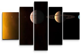 Sablio Obraz - 5-dílný Planety - 125x90 cm