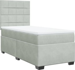 Box spring postel s matrací světle šedá 90x200 cm samet 3293110