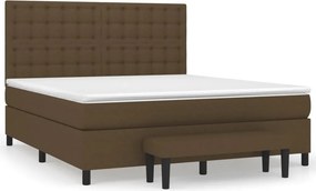Box spring postel s matrací tmavě hnědá 180x200 cm textil 3136936