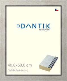 DANTIK rámeček 40x50 | CARRARA Bílá (Sklo Čiré)