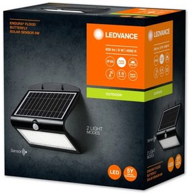 Ledvance - LED Solární nástěnné svítidlo se senzorem BUTTERFLY LED/8W/3,7V IP65