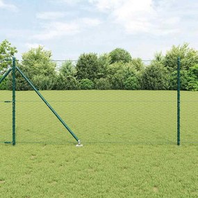 Hexagonální plot s podpěrou 25 x 1,4 m Ocel potažená PVC Zelená 3353104
