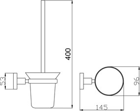 Slezák - RAV WC štětka, skleněná miska COLORADO - , Metal Grey kartáčovaná