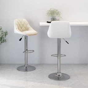 Barové židle 2 ks krémové a bílé umělá kůže - Default Title