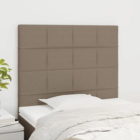 Čelo postele béžové 100x5x118/128 cm látkové 3116326