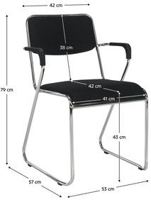 Kondela Zasedací židle, černá síťovina, DERYA NEW