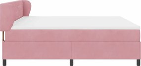 Postel s boxspringem s čelo Růžová 200 x 200 cm samet 3340357