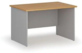 Kancelářský psací stůl rovný PRIMO GRAY, 1200 x 800 mm, šedá/buk