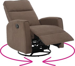 Relaxační otočné křeslo, šedohnědá Taupe, MEKENZI