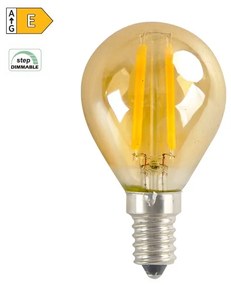 Diolamp LED Filament Mini Globe žárovka P45 Amber 4W/230V/E14/2700K/500Lm/360°/Step Dim