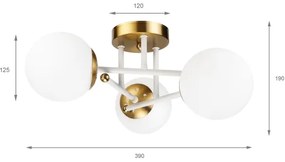 Brilagi - Přisazený lustr MALIVA 3xE14/15W/230V zlatá/bílá