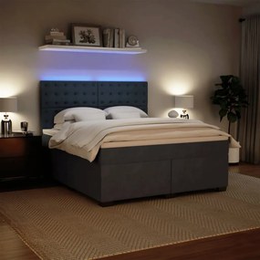 Box spring postel s matrací tmavě šedá 180x200 cm samet 3293291