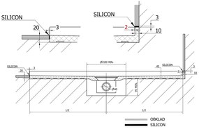 Polysan MIRAI sprchová vanička z litého mramoru, čtverec 100x100x1,8 cm, bílá, 73166
