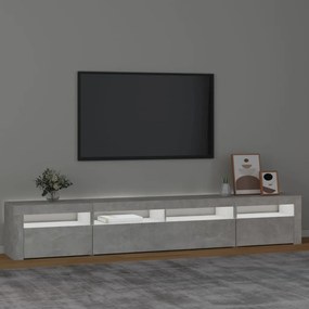 TV skříňka s LED osvětlením betonově šedá 240x35x40 cm 3152725