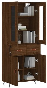 Skříň highboard hnědý dub 69,5 x 34 x 180 cm kompozitní dřevo - Default Title