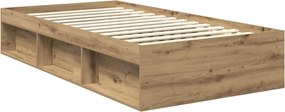 Rám postele s čelo Umělecký dub 100 x 200 cm Kompozitní dřevo 3407921