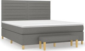 Box spring postel s matrací tmavě šedá 160x200 cm textil 3137246