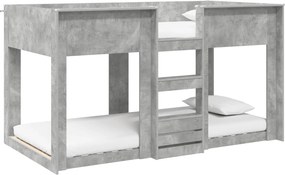 Patrová postel pro děti Betonově šedá 75 x 190 cm 3410390