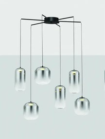 LED černo-šedý designový lustr Aelia 145