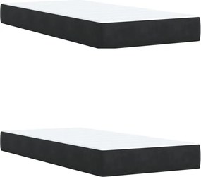 Box spring postel s matrací černá 200x200 cm samet 3290998