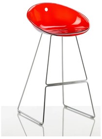 Sada 4 barových židlí Gliss 902 transparentní červená, Pedrali - Gliss 902 - sada